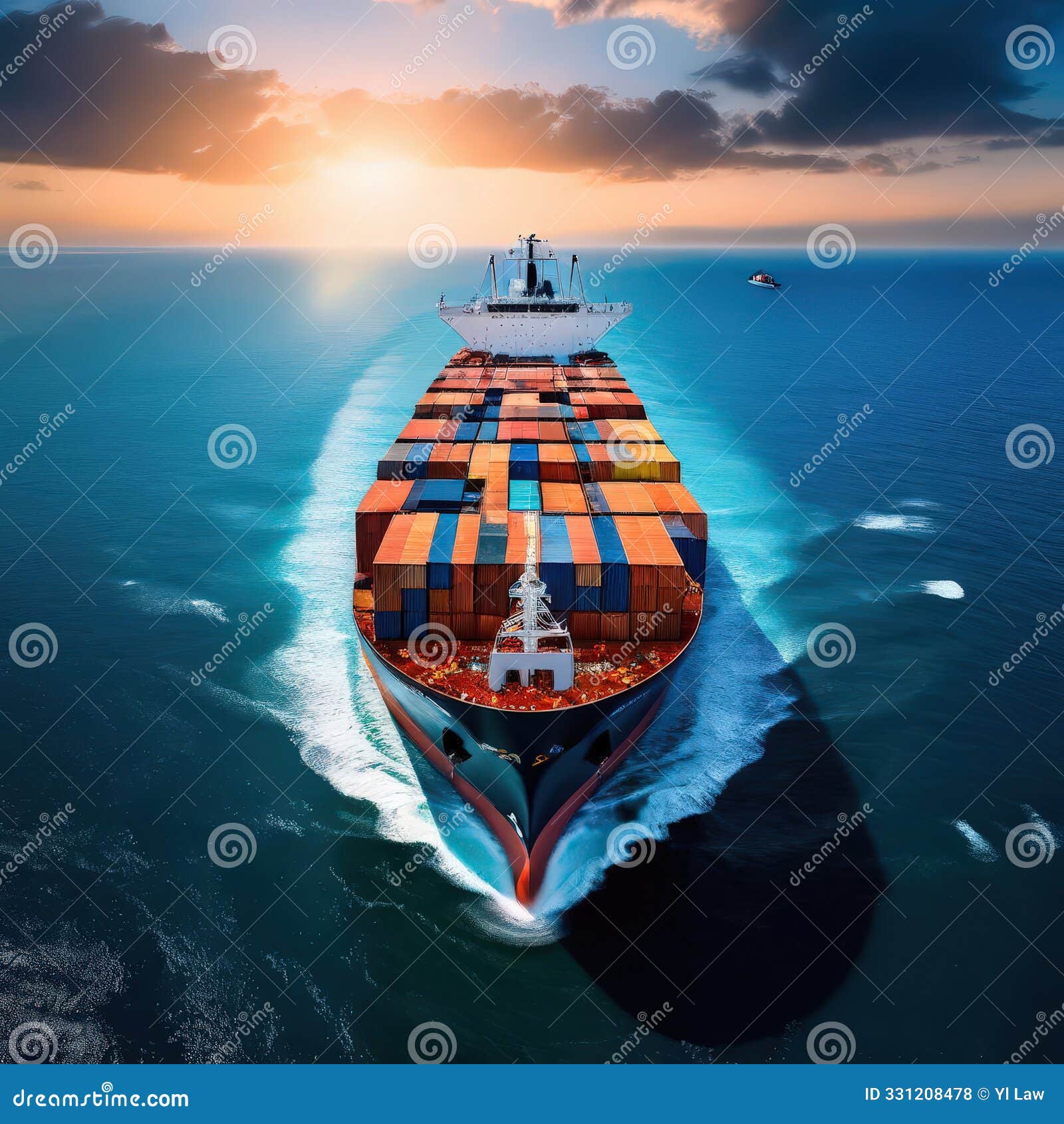 The AI Image Generator, Cargo Ship Sailing on the Sea Editorial Stock ...