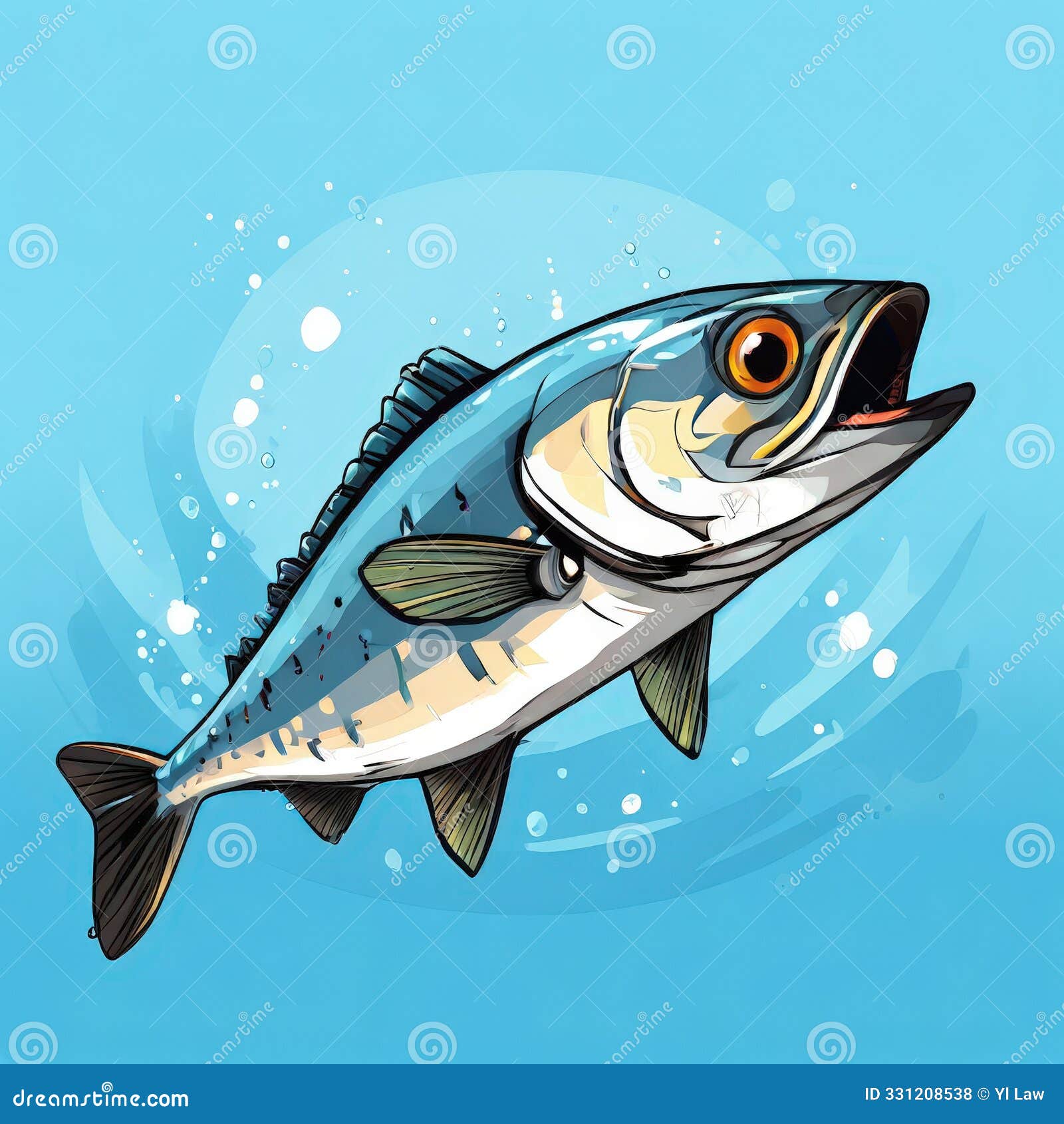 The AI Image Generator, Cartoon Fish Swimming in the Ocean Editorial ...