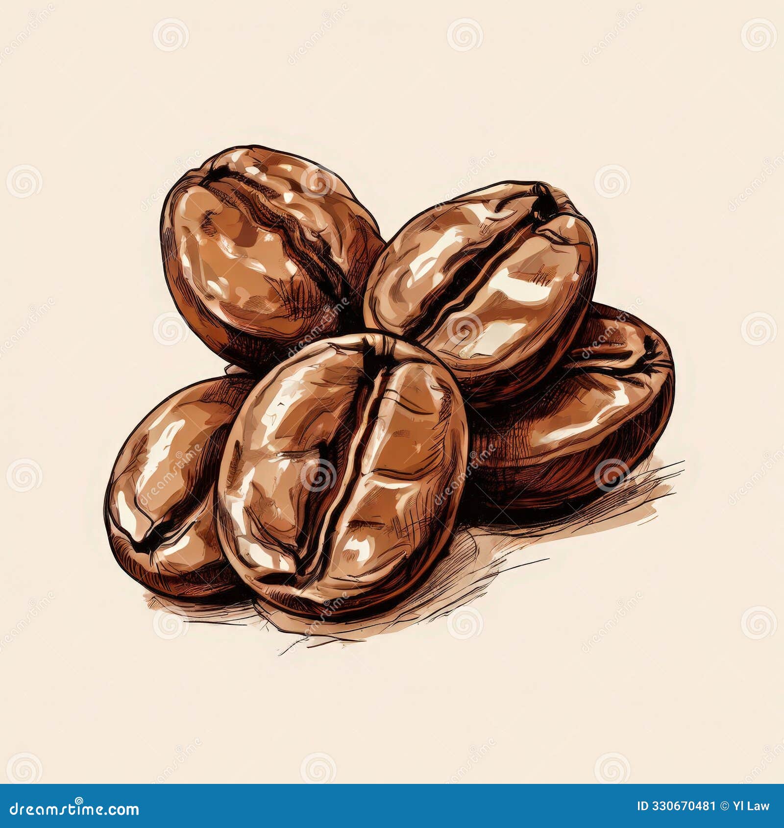 The AI Image Generator, Coffee Bean Isolated on White Background ...