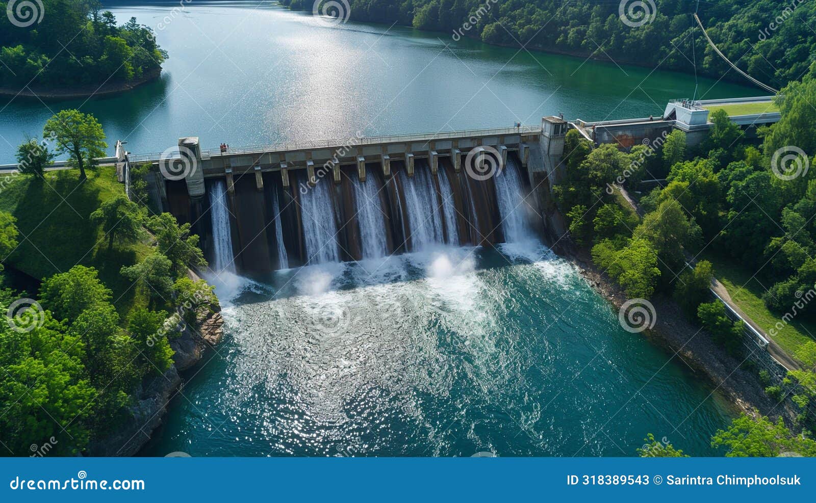 AI Image Generator of a Dam that Stores Water Stock Illustration ...