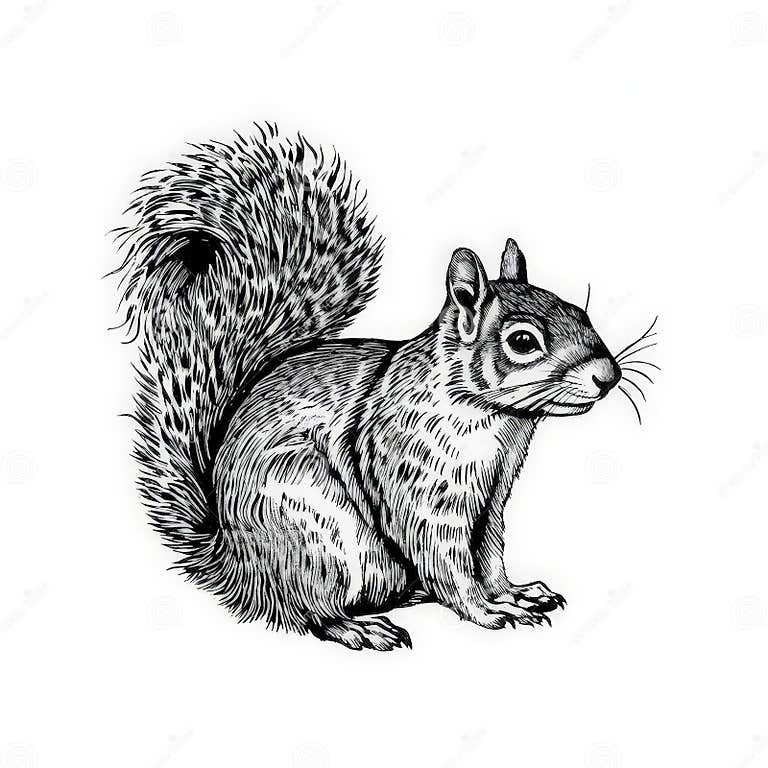Ai Image Generator, Detailed Squirrel Illustration Stock Illustration ...
