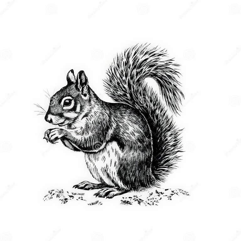 Ai Image Generator, Detailed Squirrel Illustration Stock Illustration ...