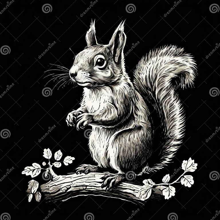 Ai Image Generator, Detailed Squirrel Illustration Stock Illustration ...