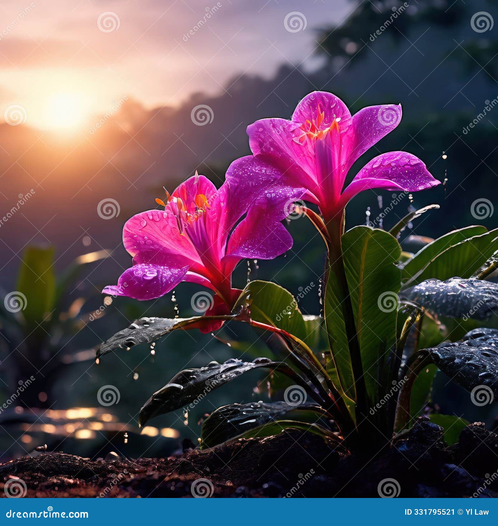 The AI Image Generator, Flower with Water Drops Editorial Photo - Image ...