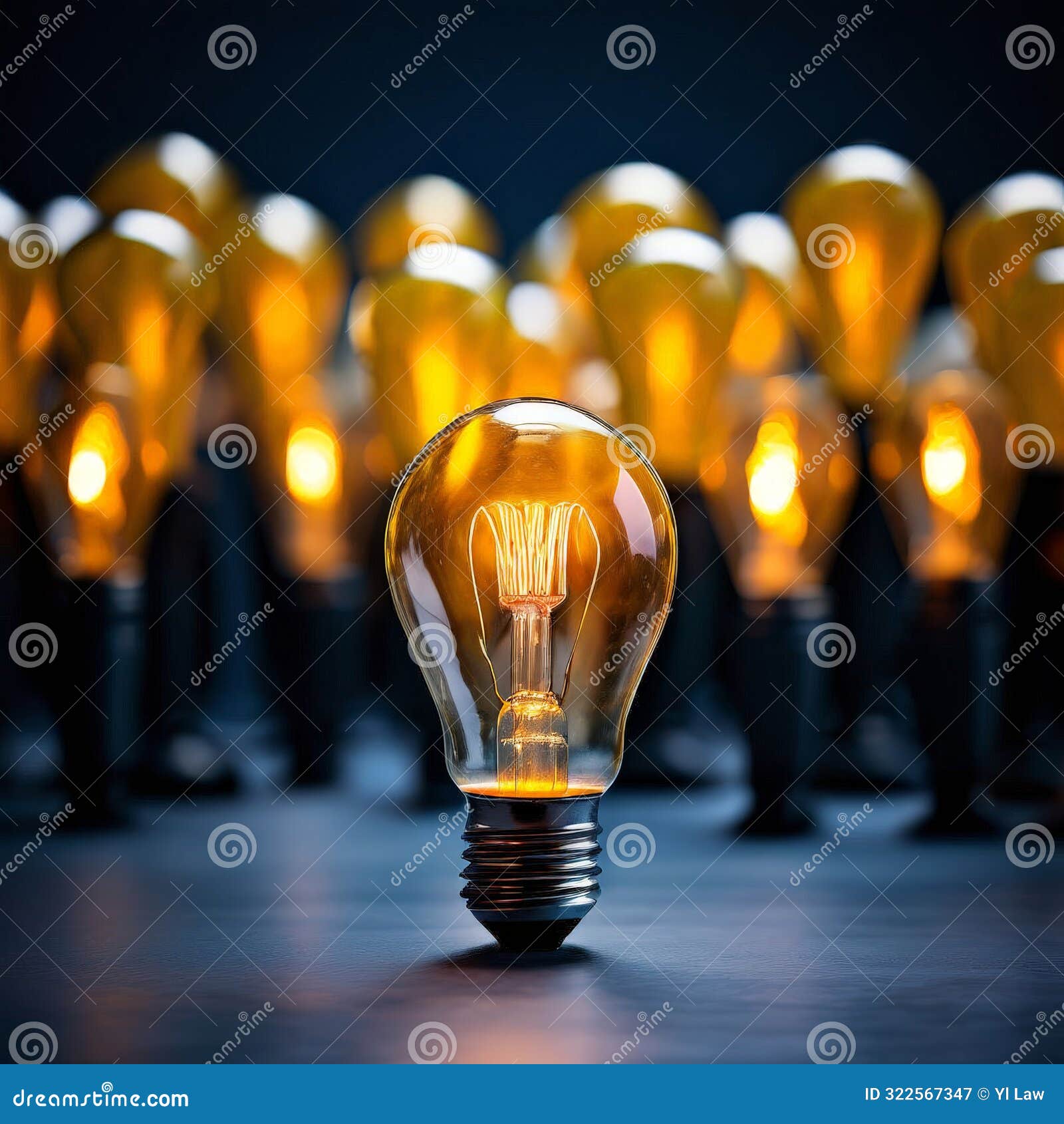 AI Image Generator, Light Bulb on Black Background Stock Illustration ...