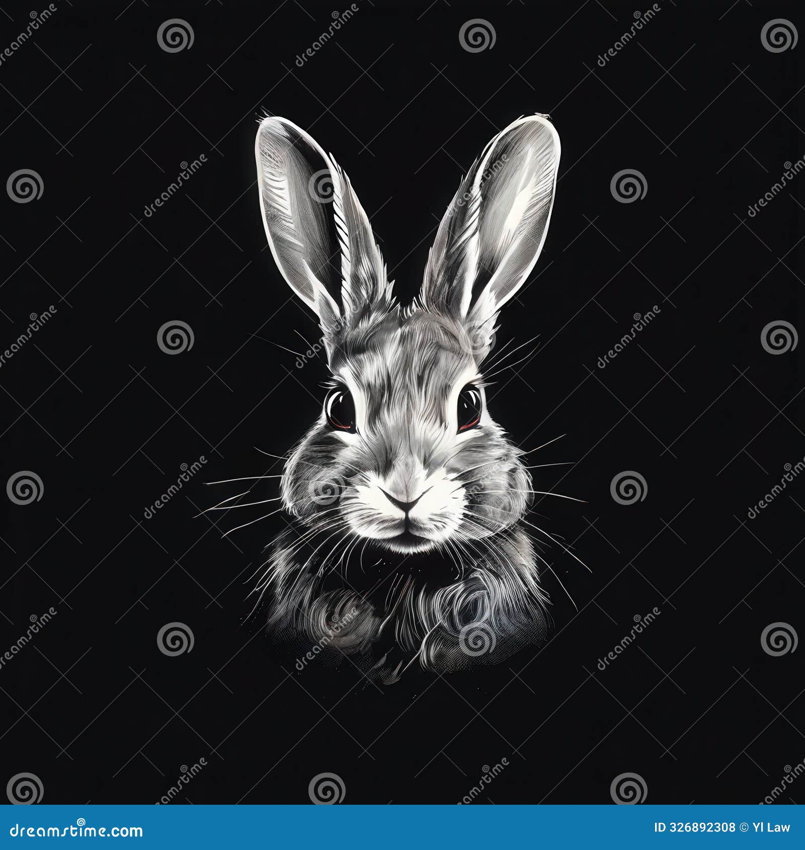 The AI Image Generator, Line Drawing of Rabbit Over White Background ...