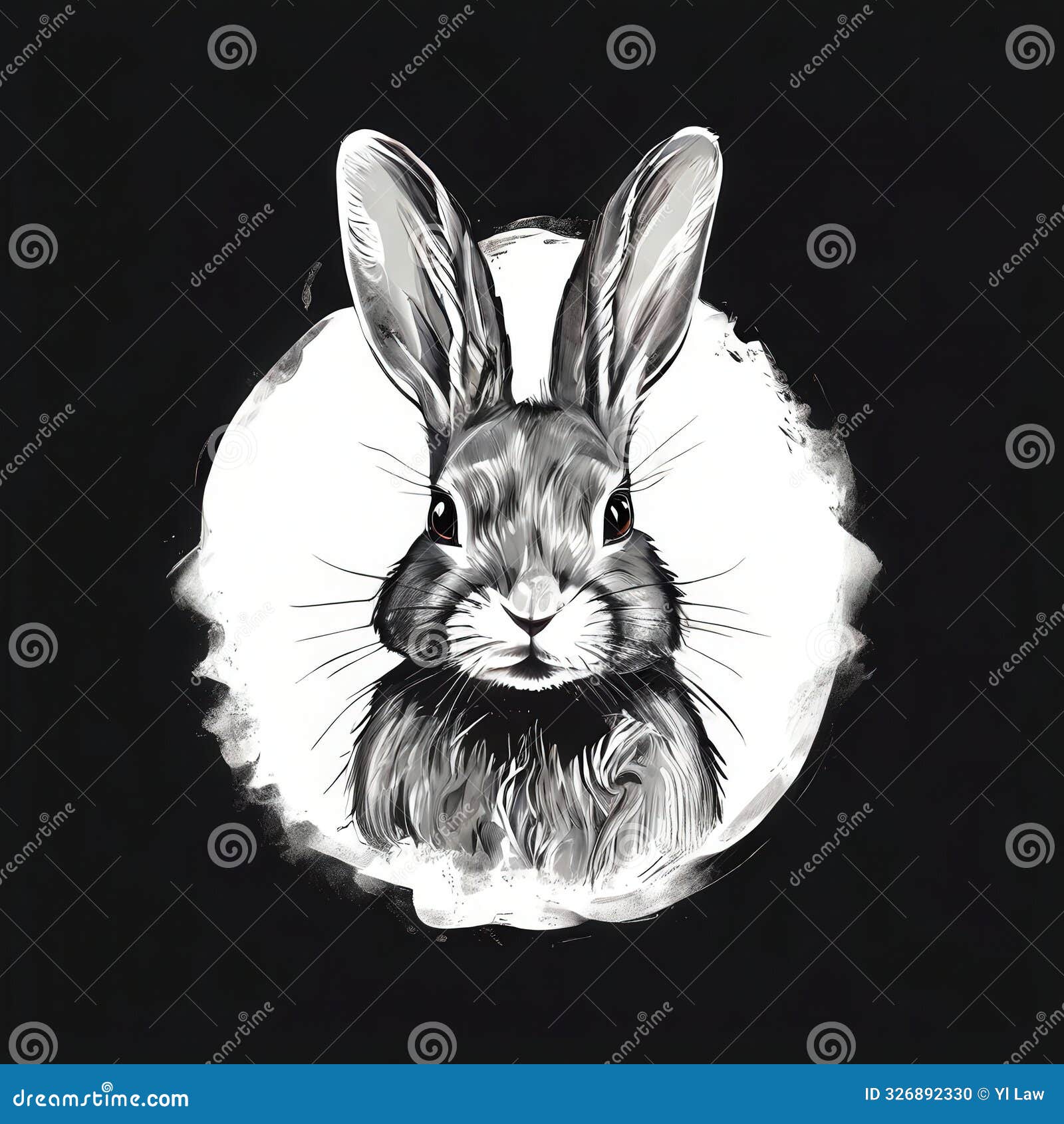The AI Image Generator, Line Drawing of Rabbit Over White Background ...