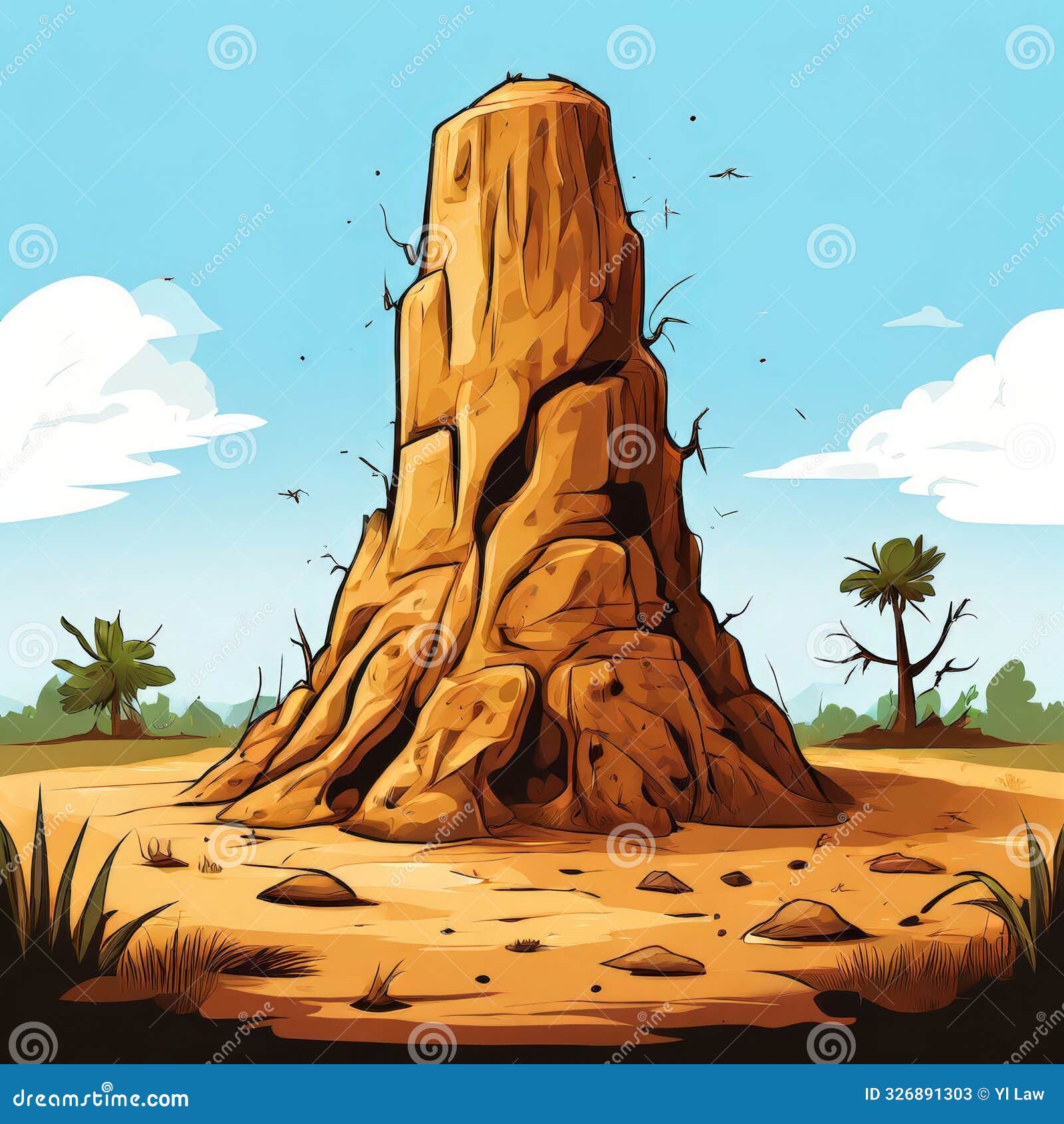 The AI Image Generator, Massive Termite Mound in African Savanna Stock ...