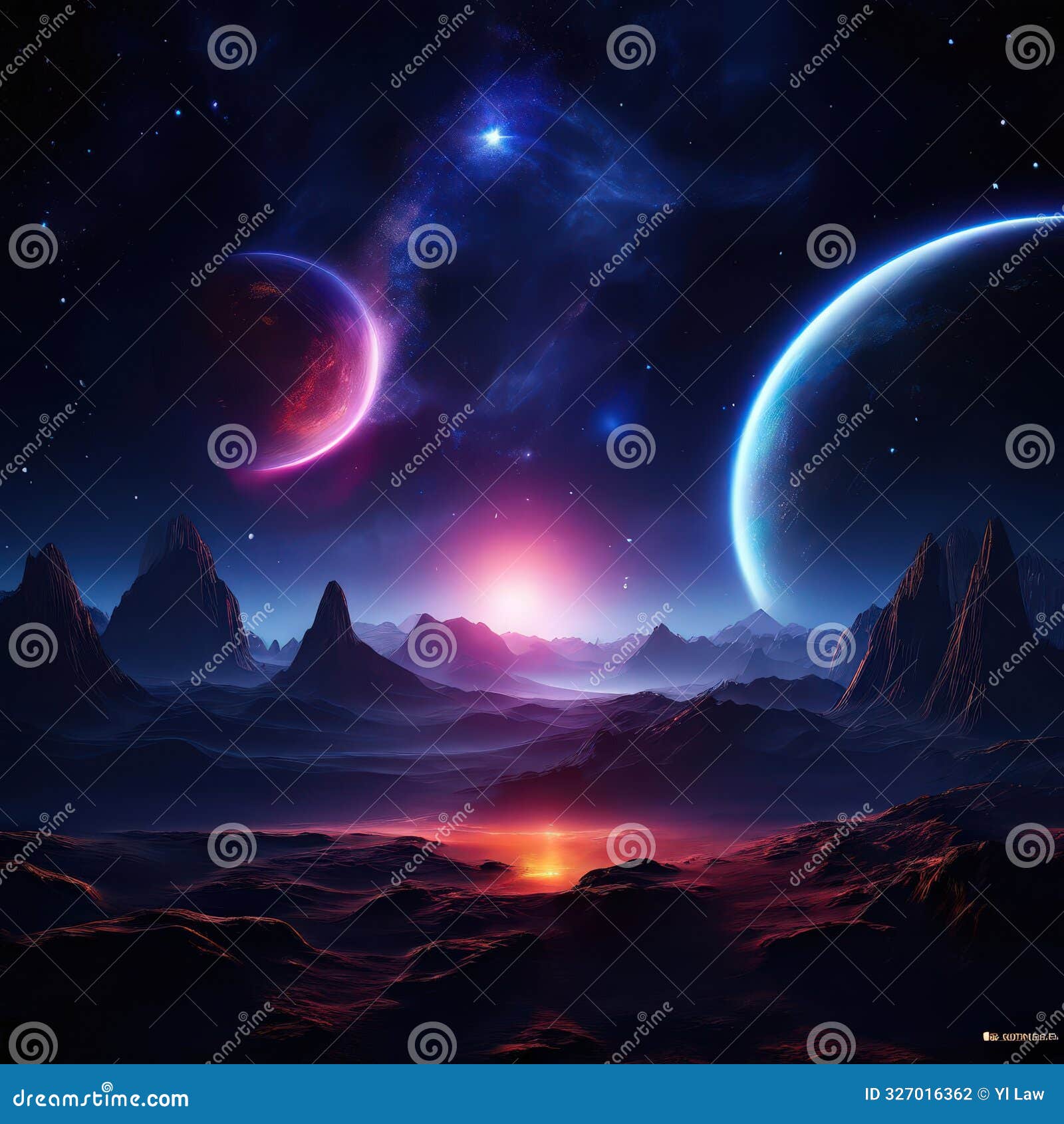The AI Image Generator, Night Sky and Moon Stock Illustration ...