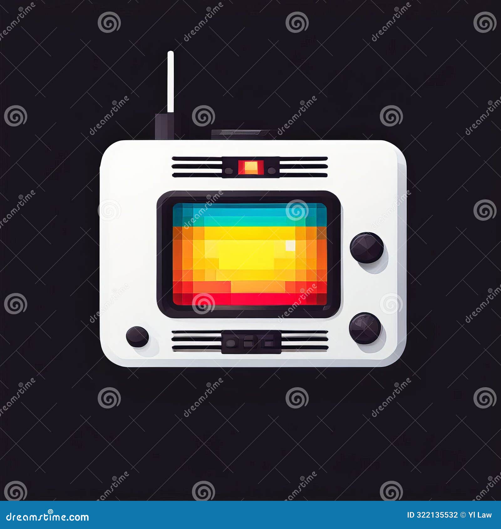 AI Image Generator, : a Nostalgic Pixelated Radio Illustration ...