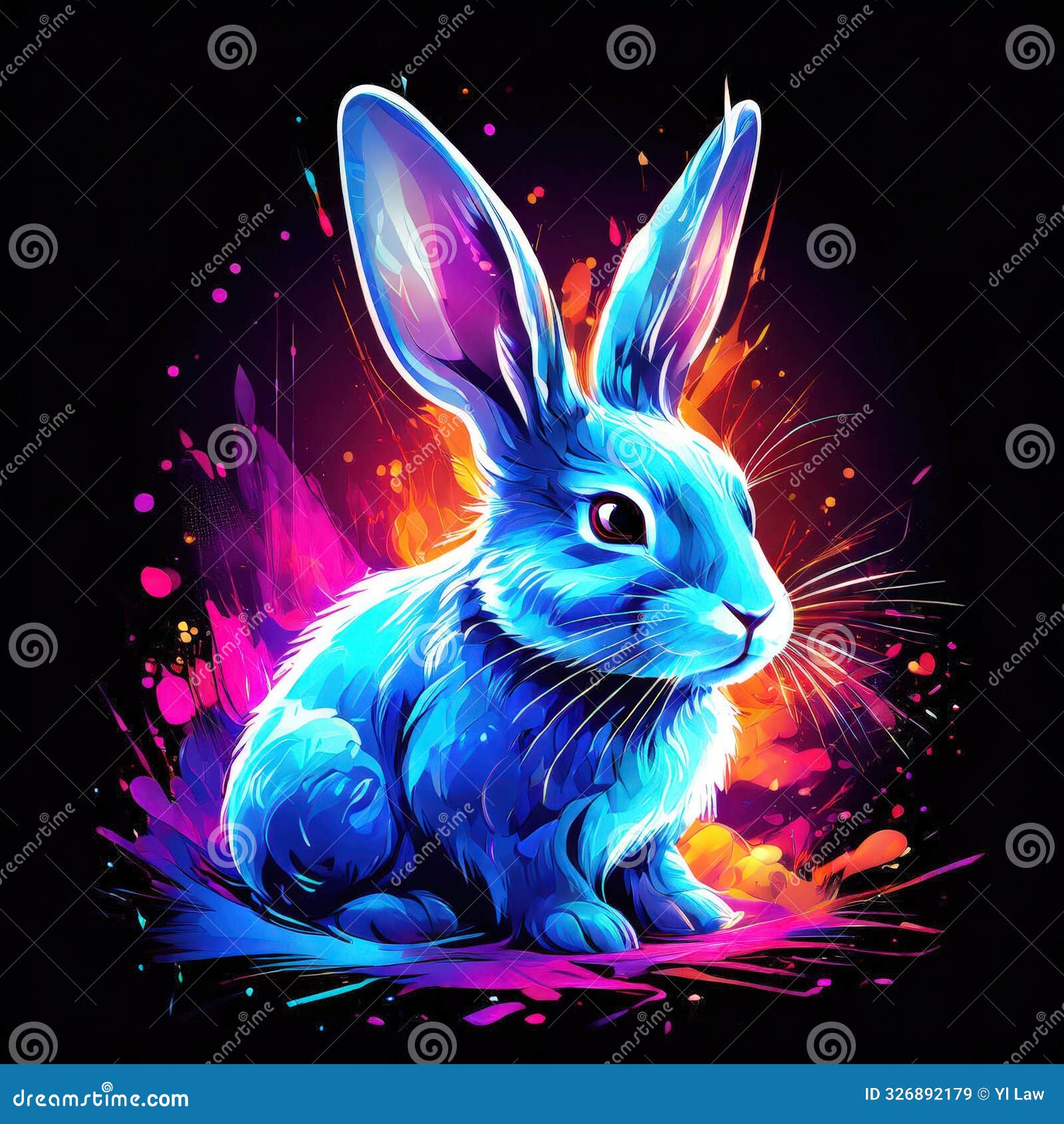 The AI Image Generator, Rabbit Image Colorful Prisma Photography ...