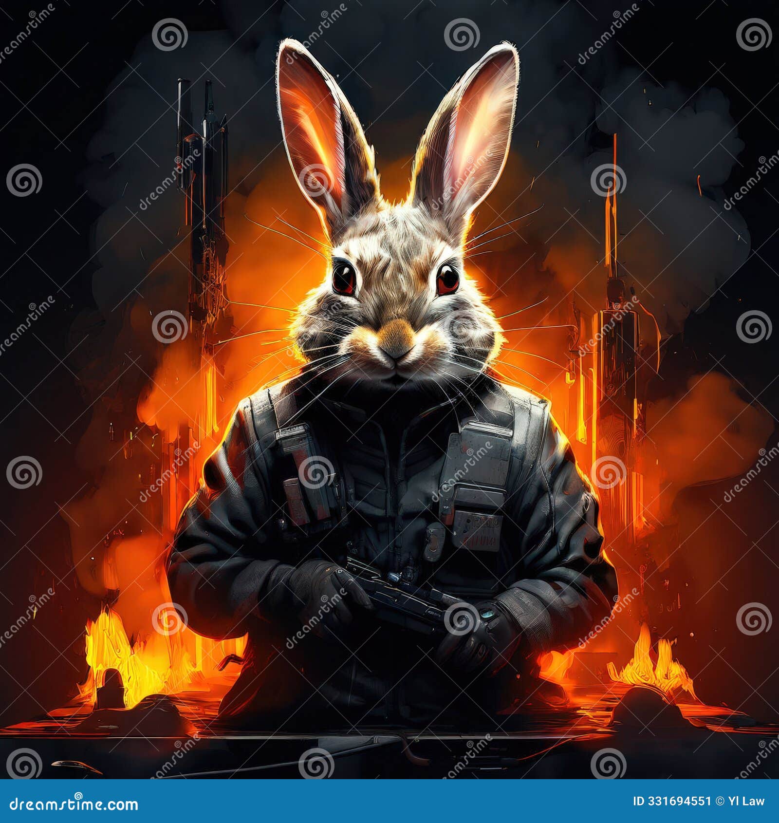 The AI Image Generator, Rabbit in a Soldier Costume Editorial Photo ...