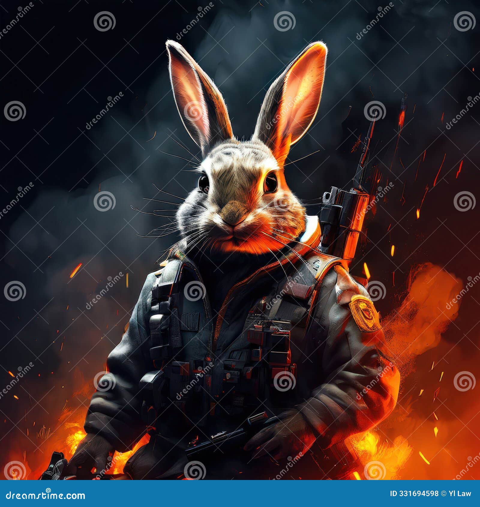 The AI Image Generator, Rabbit in a Soldier Costume Editorial Stock ...