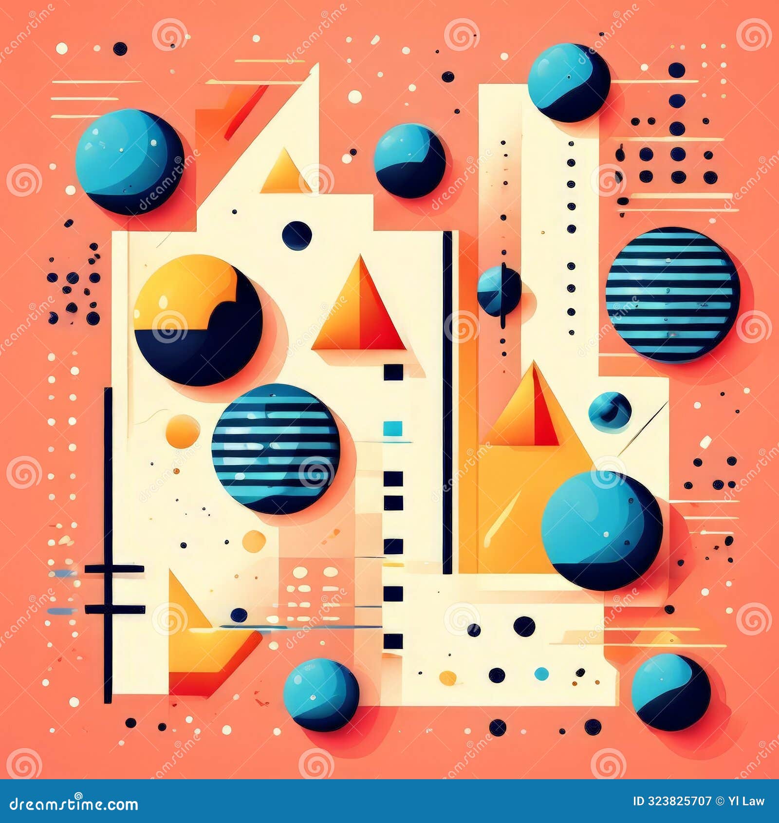 AI Image Generator, Random Geometric Shapes Wireframe Background and ...