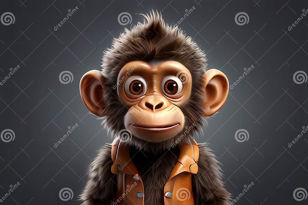 The AI Image Generator, Single Portrait of a Monkey Black Editorial ...