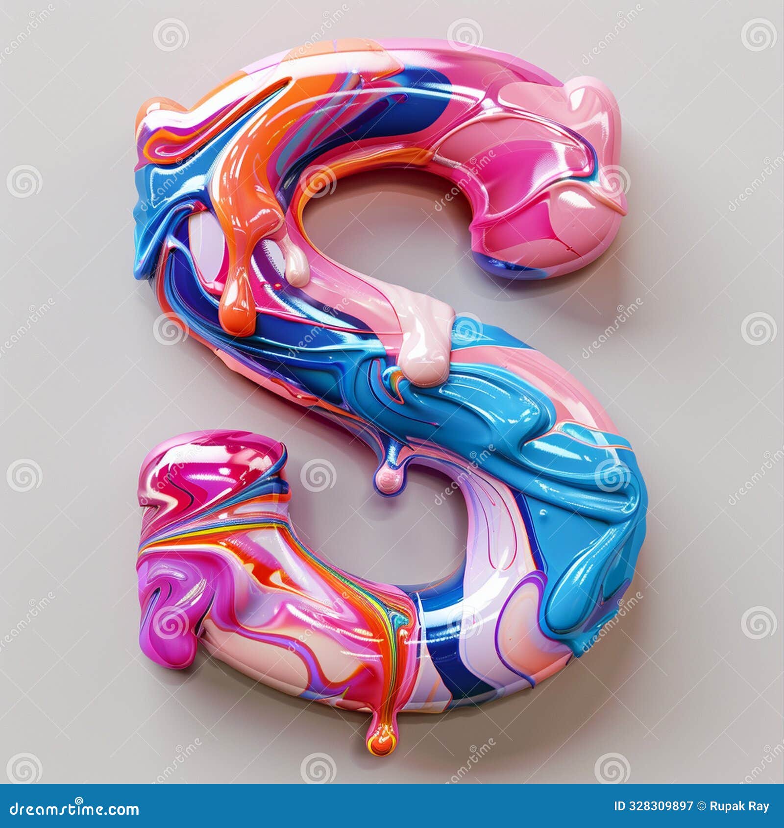 3d Alphabet with Melted Colorful Paint Letters Image Stock Illustration ...