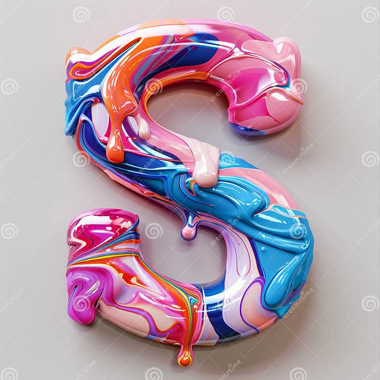 3d Alphabet with Melted Colorful Paint Letters Image Stock Illustration ...