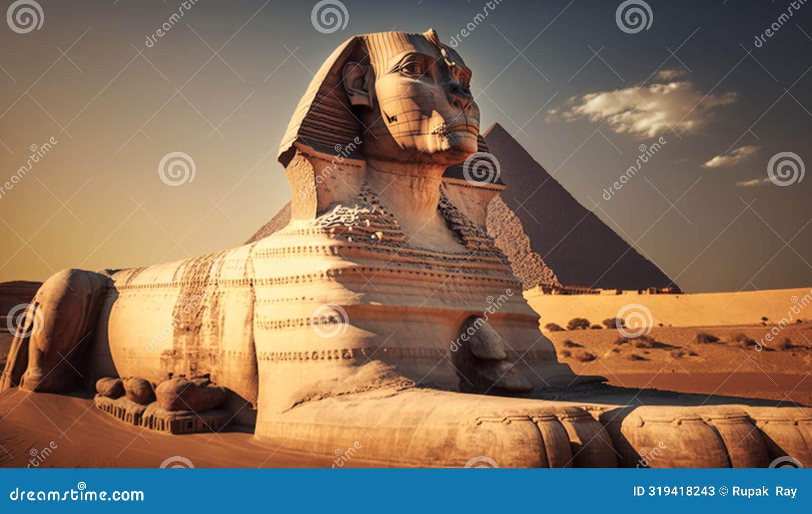 Great Sphinx Giza Statue Pyramid Facts Photography Image Stock ...