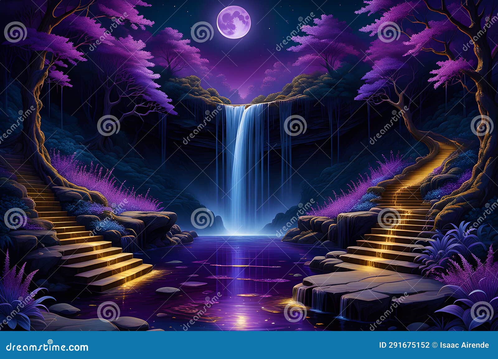 Ai-image of a Waterfall, Where Liquid Gold Flows in a Mesmerizing ...