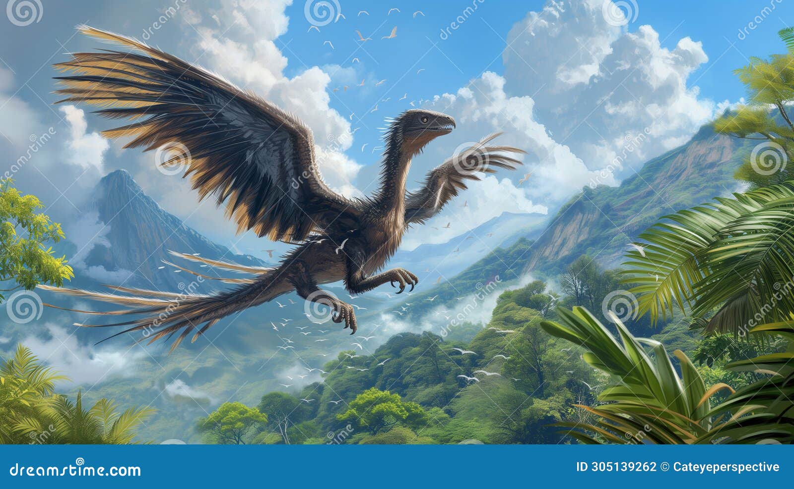 Microraptor Dinosaur 3D Isolated Stock Image | CartoonDealer.com #269173399