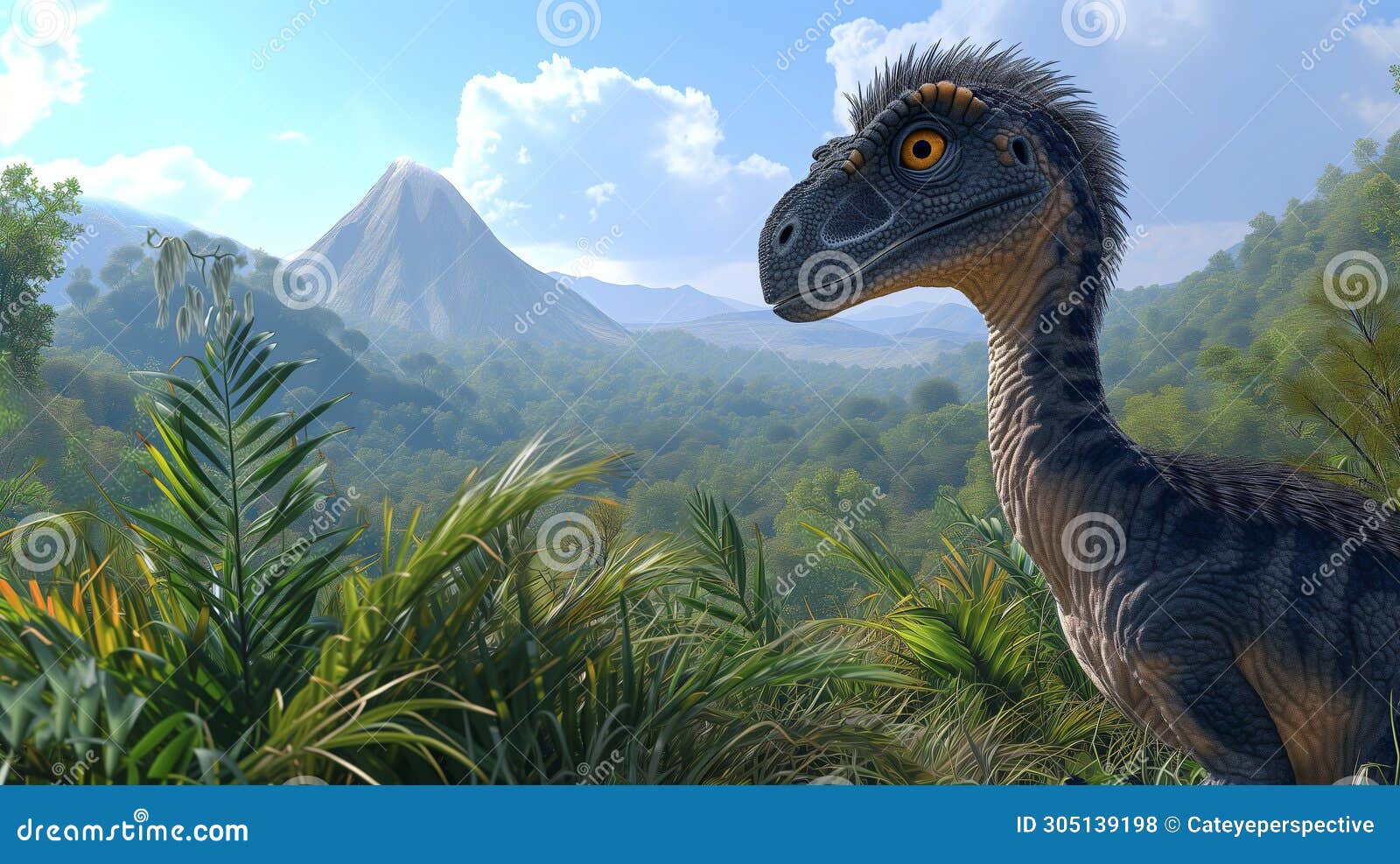 Troodon Dinosaur Profile Stock Illustration | CartoonDealer.com #294987958