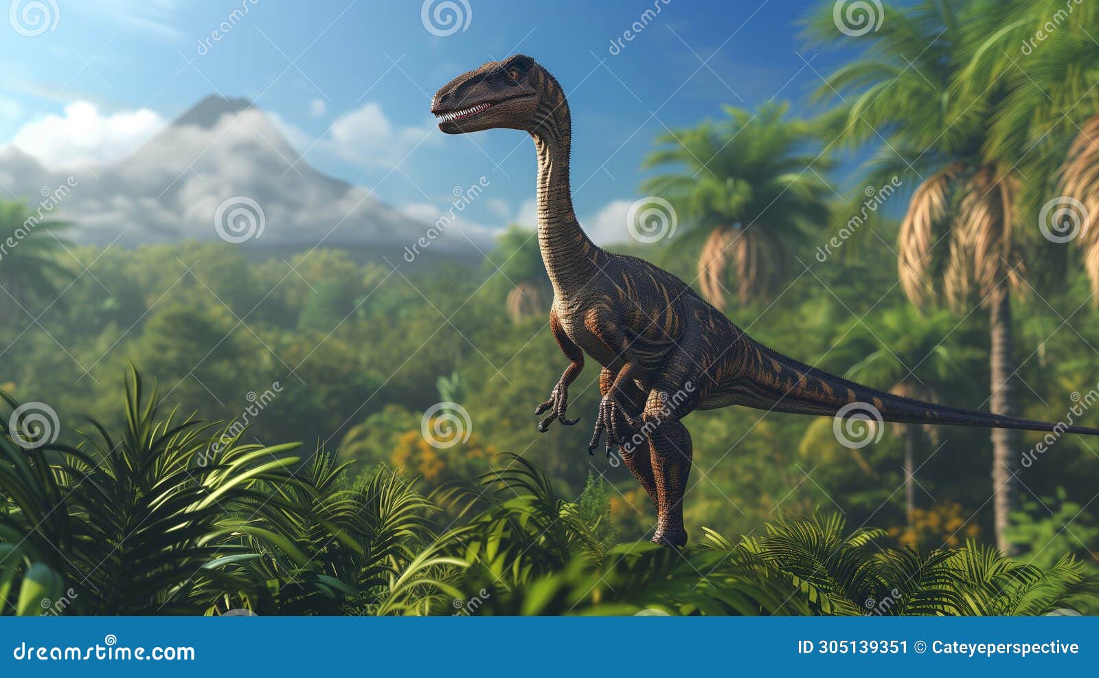 AI Imagination Of A Troodon Dinosaur. AI Generated Stock Photo ...