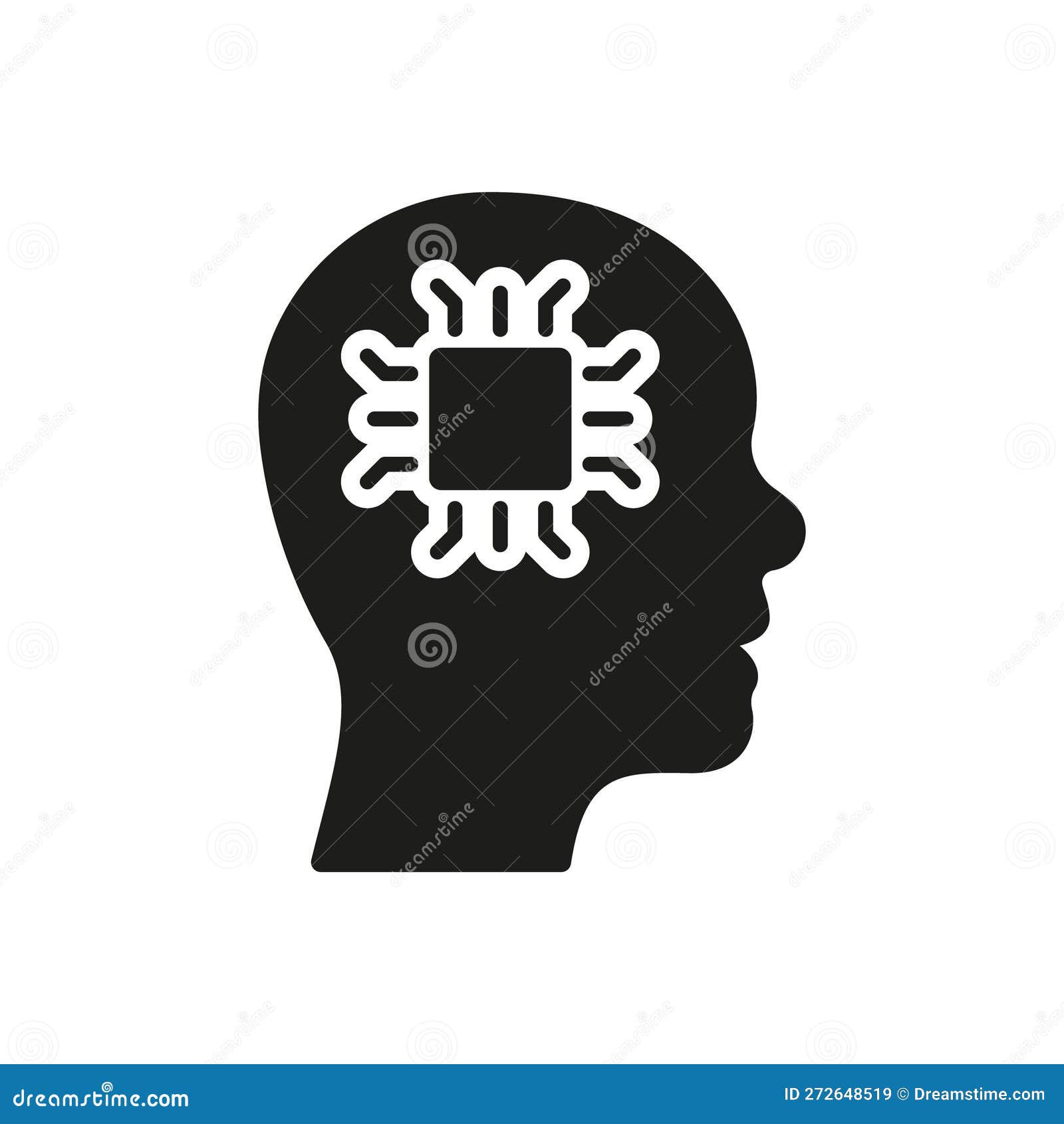 AI, Innovation Neuroscience Concept Solid Sign. Human Head and ... AI, Innovation Neuroscience Concept Solid Sign. Human Head and ...