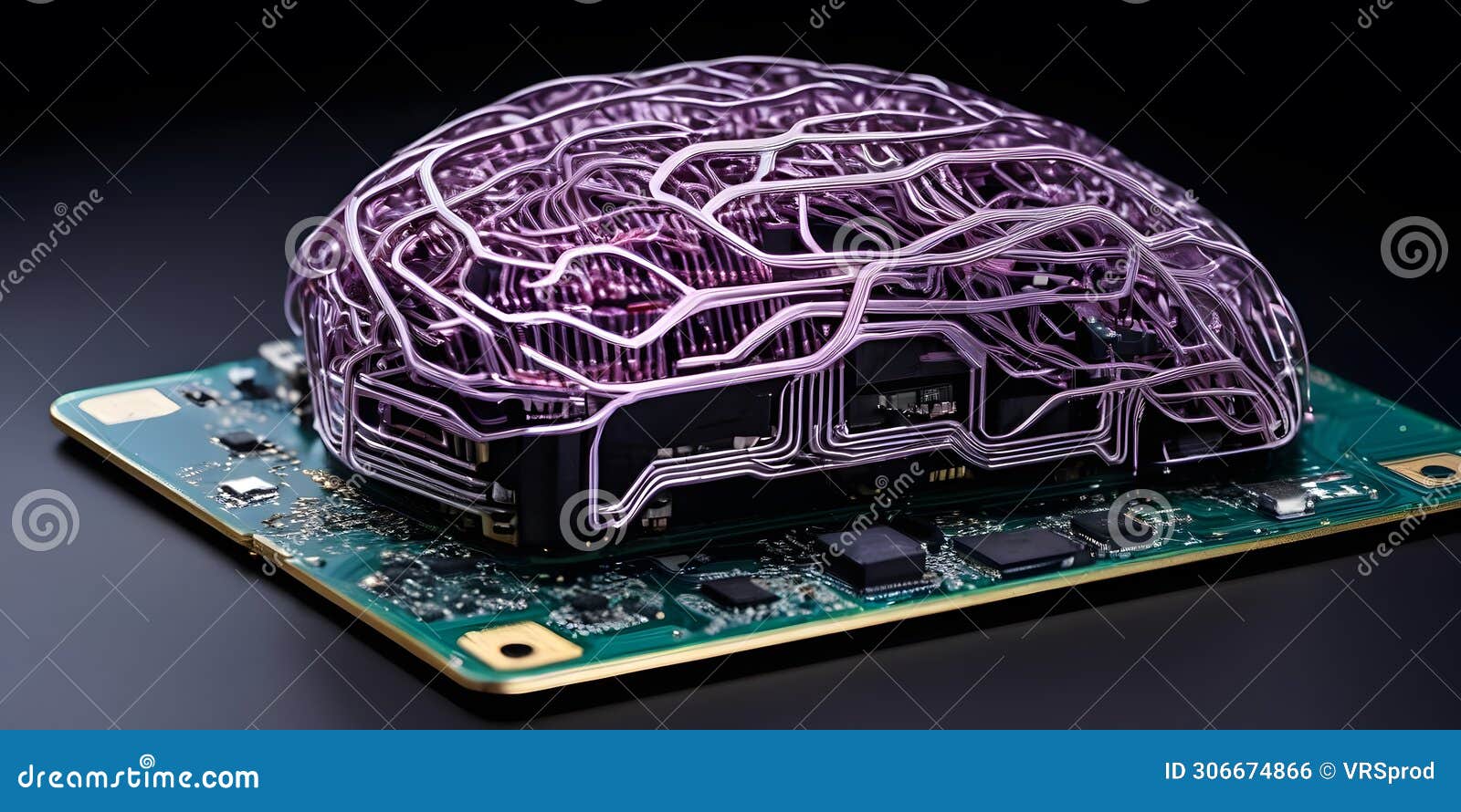 AI-Integrated Brain Circuitry Visualization Stock Photo - Image of ...