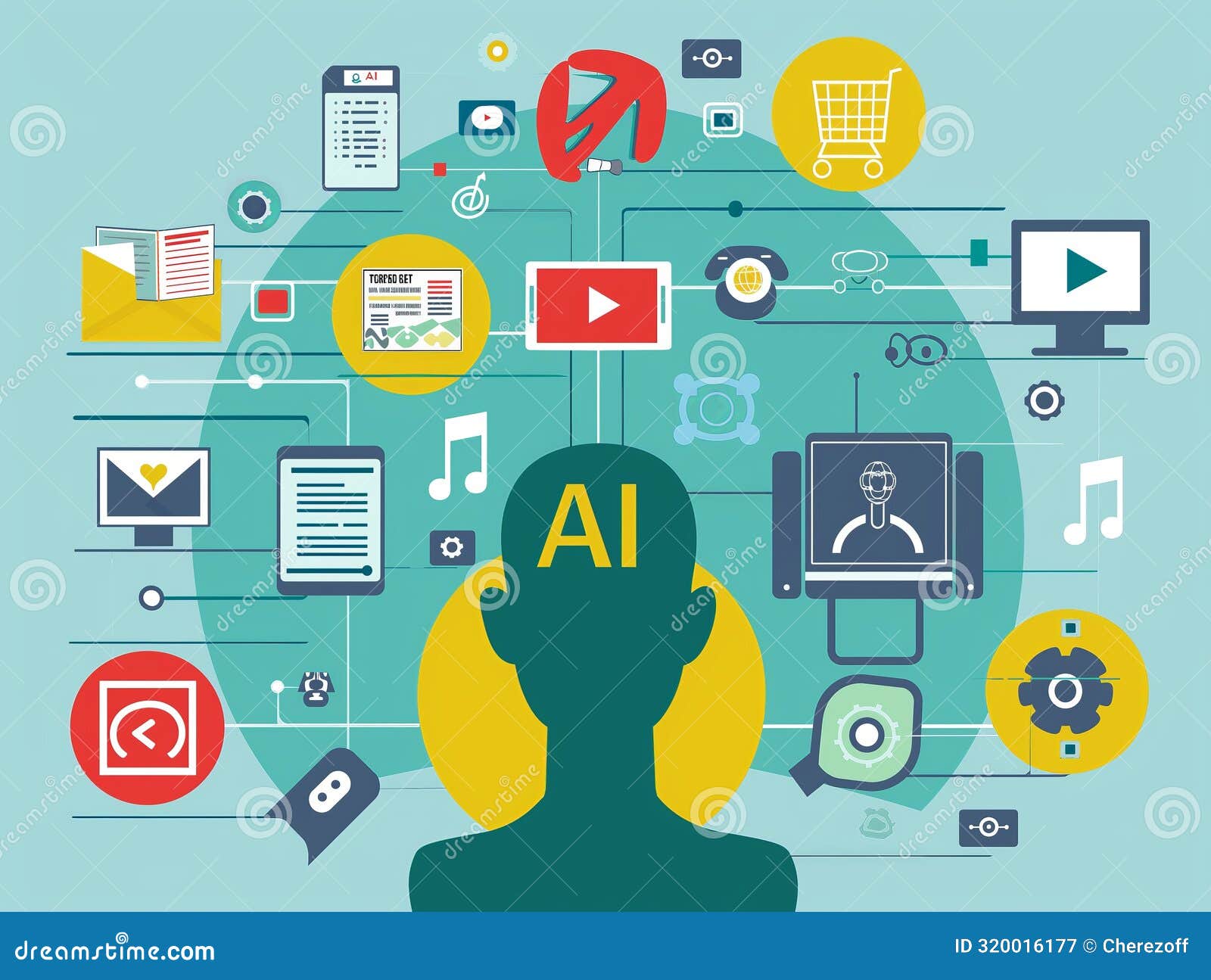 AI Integration in Modern Technology Stock Image - Image of network ...