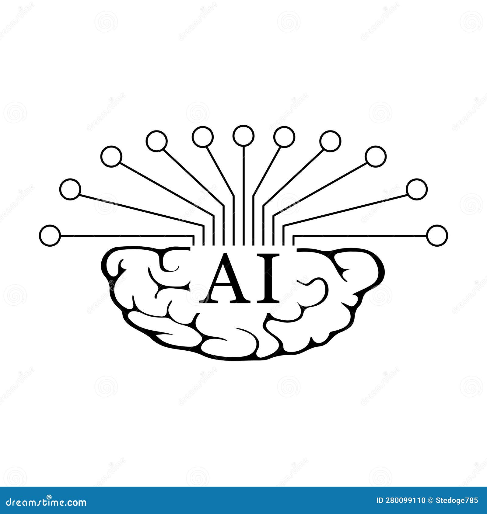 Ai Intelligence Icon Black. an Artificial Intelligence Icon Black Flat ...