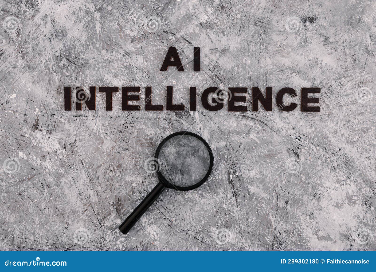 AI Intelligence Text with Magnifying Glass Analysing it, Concept of ...