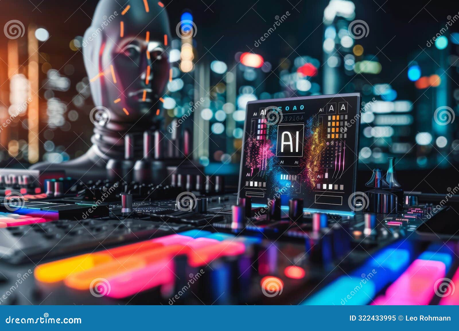 AI Interface on a Circuit Board, Illustrating the Complexity and ...
