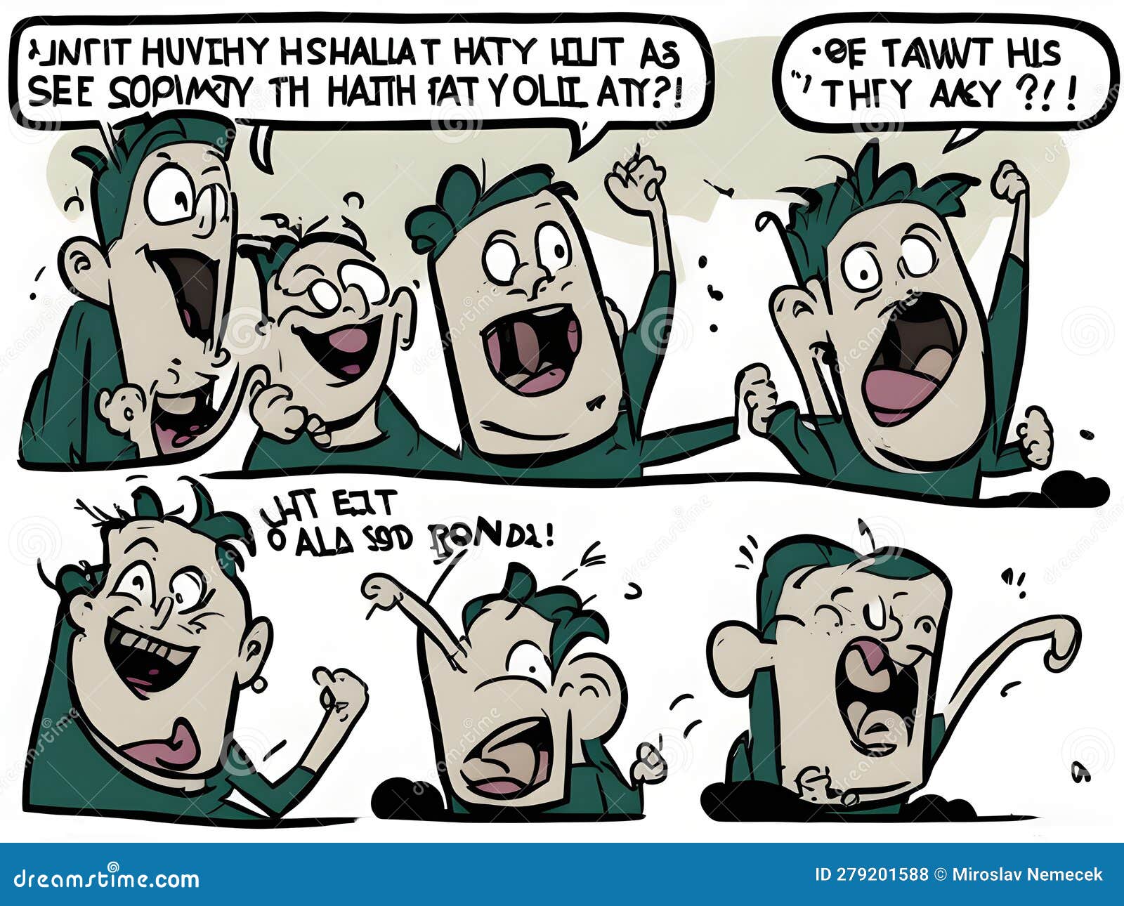 AI Joke - Comic Book with Fake Texts, Generative AI Illustration Stock ...