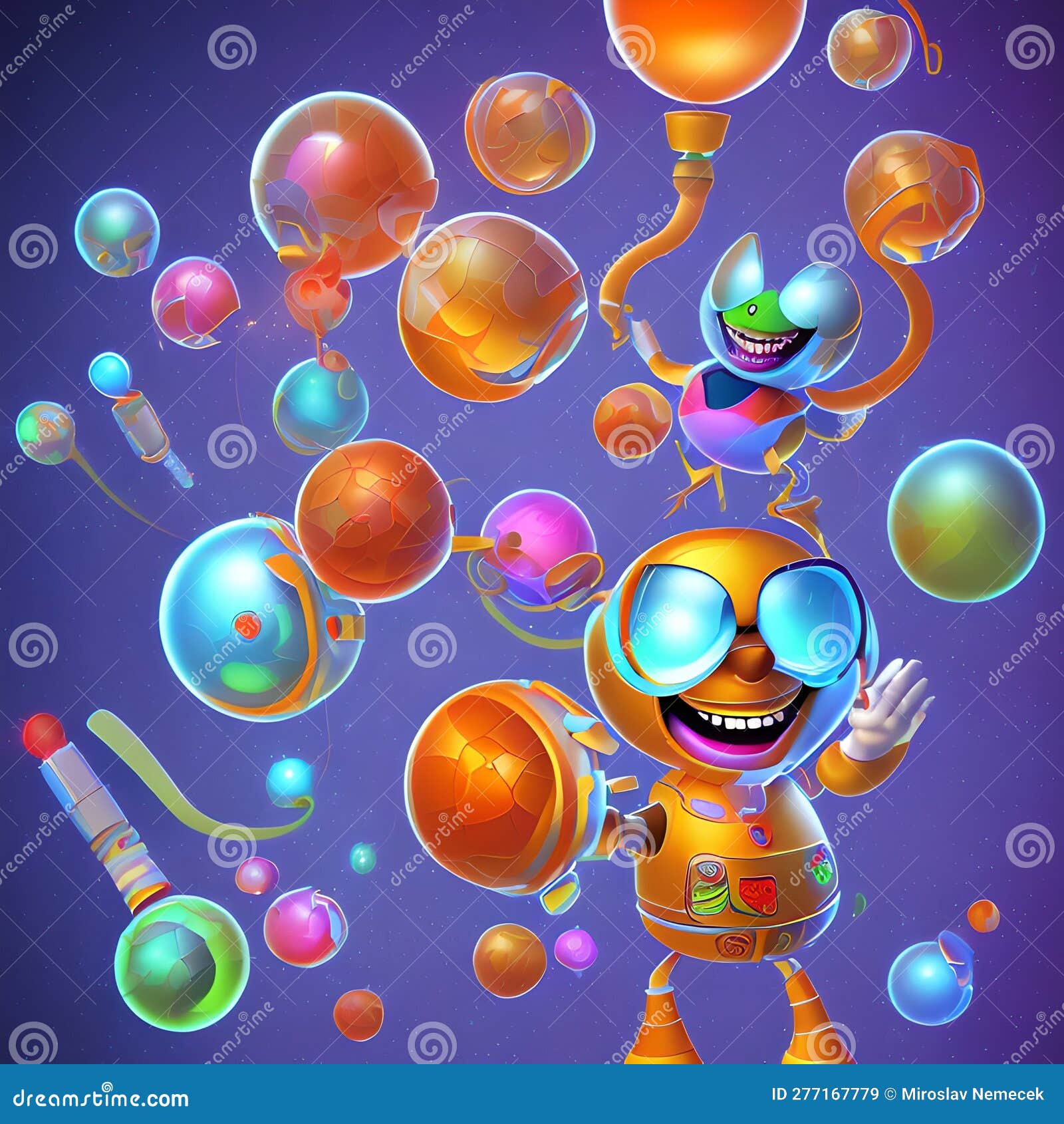 AI Joke - Funny Cheerful Robot, Generative AI Illustration Stock ...