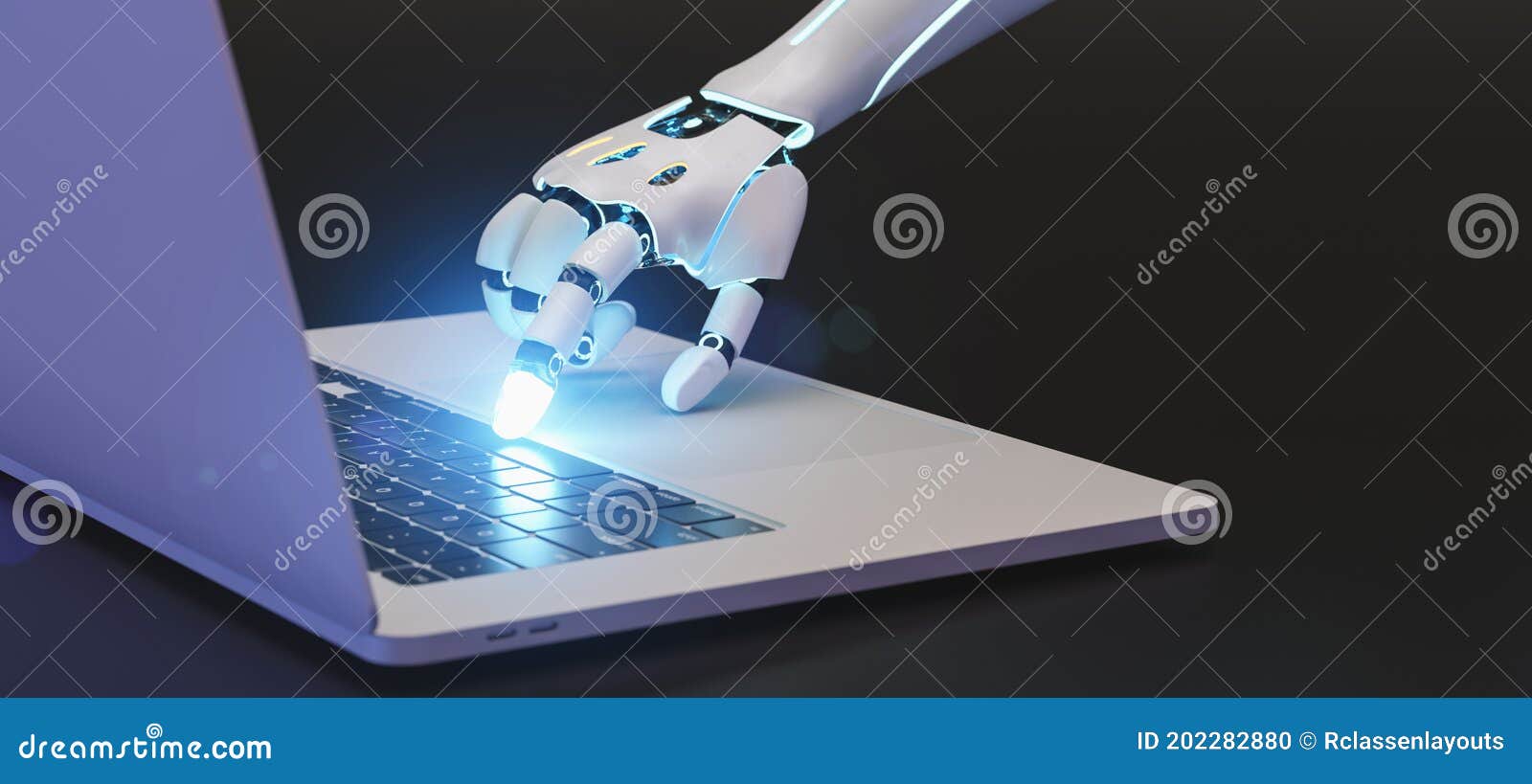 And of a Ai or KI Robot is Using the Keyboard of an Computer or Laptop ...