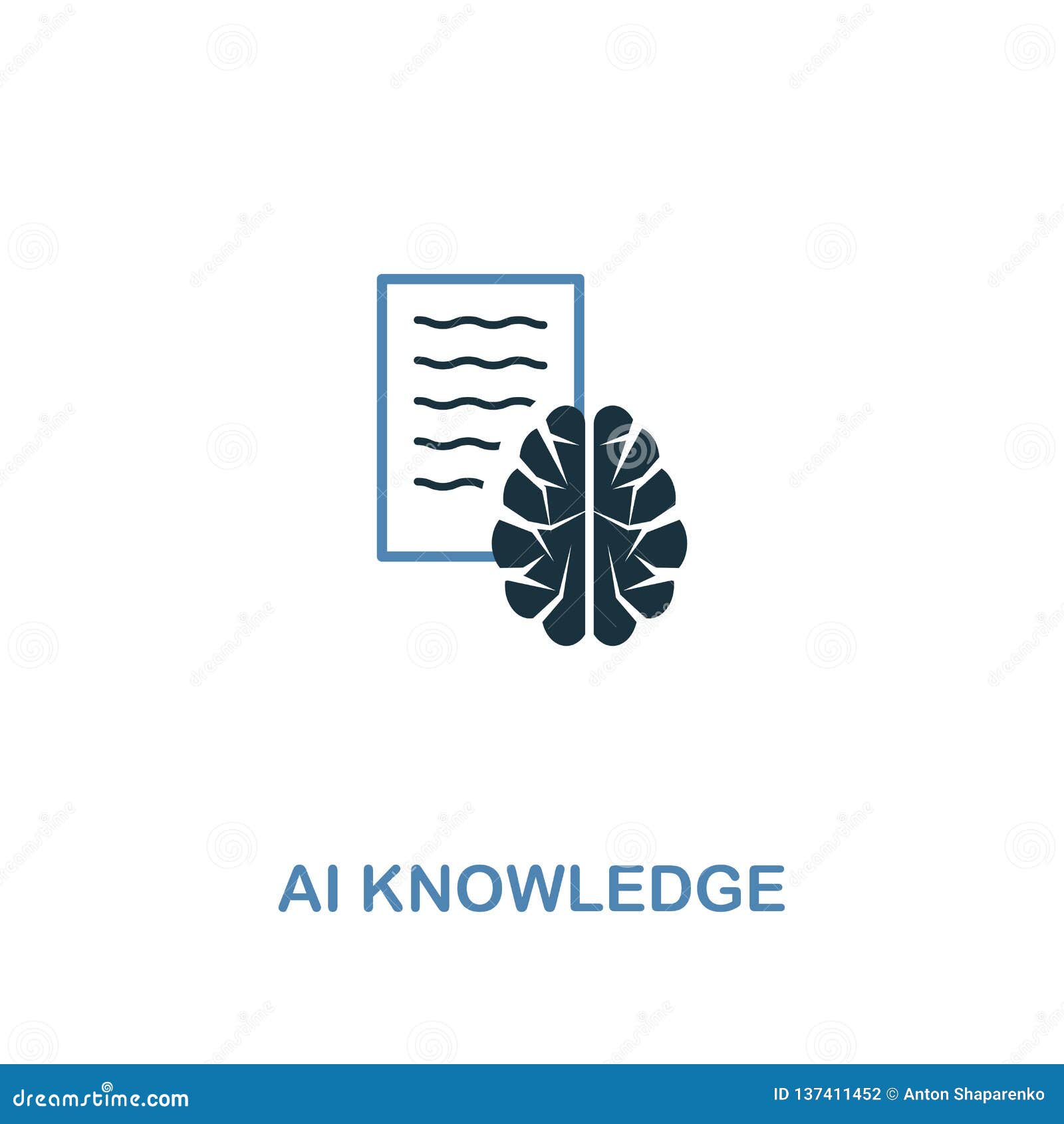 Ai Knowledge Icon in Two Colors Design. Premium Style from Artificial ...
