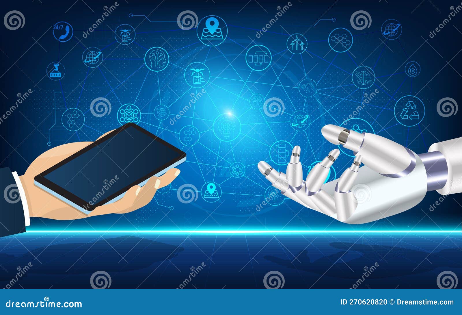 AI Learning and Artificial Intelligence Concept. Machine Learning, Digital Brain Future ...