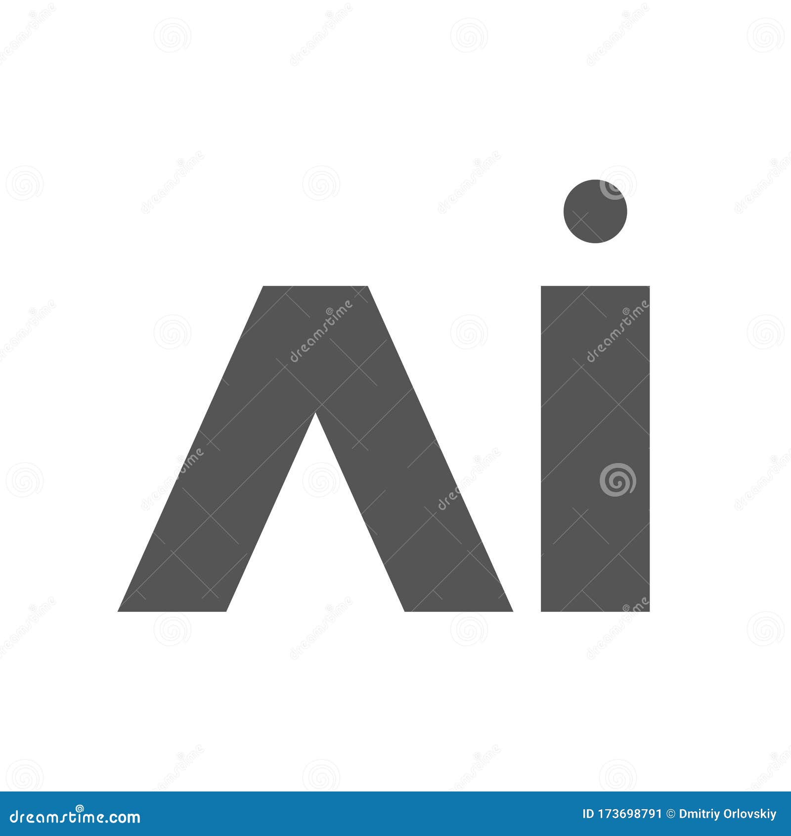 AI Letter Artificial Intelligence With Binary Code. Vector Illustration ...