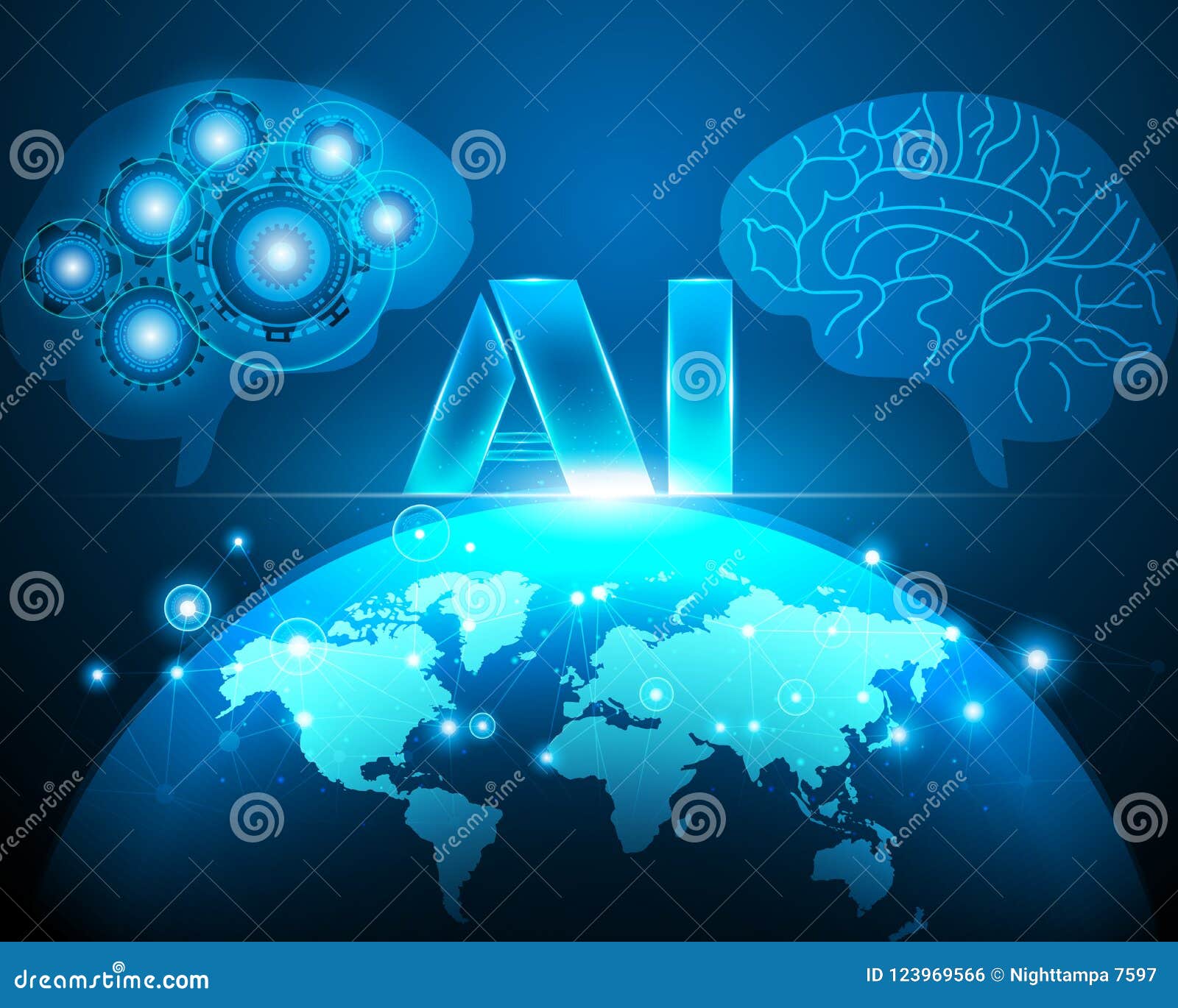 AI Letter Artificial Intelligence with World Map Cyber Data Stock ... AI Letter Artificial Intelligence with World Map Cyber Data Stock ...
