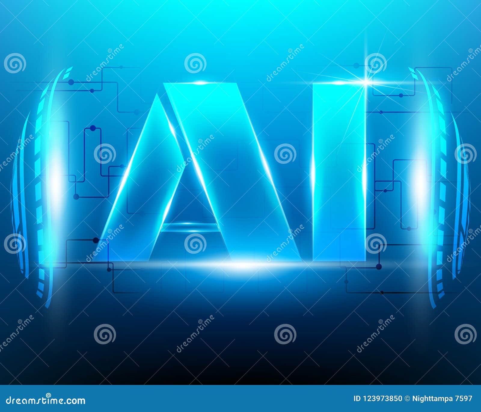 AI Letter Digital Artificial Intelligence Processing Securities Stock ...