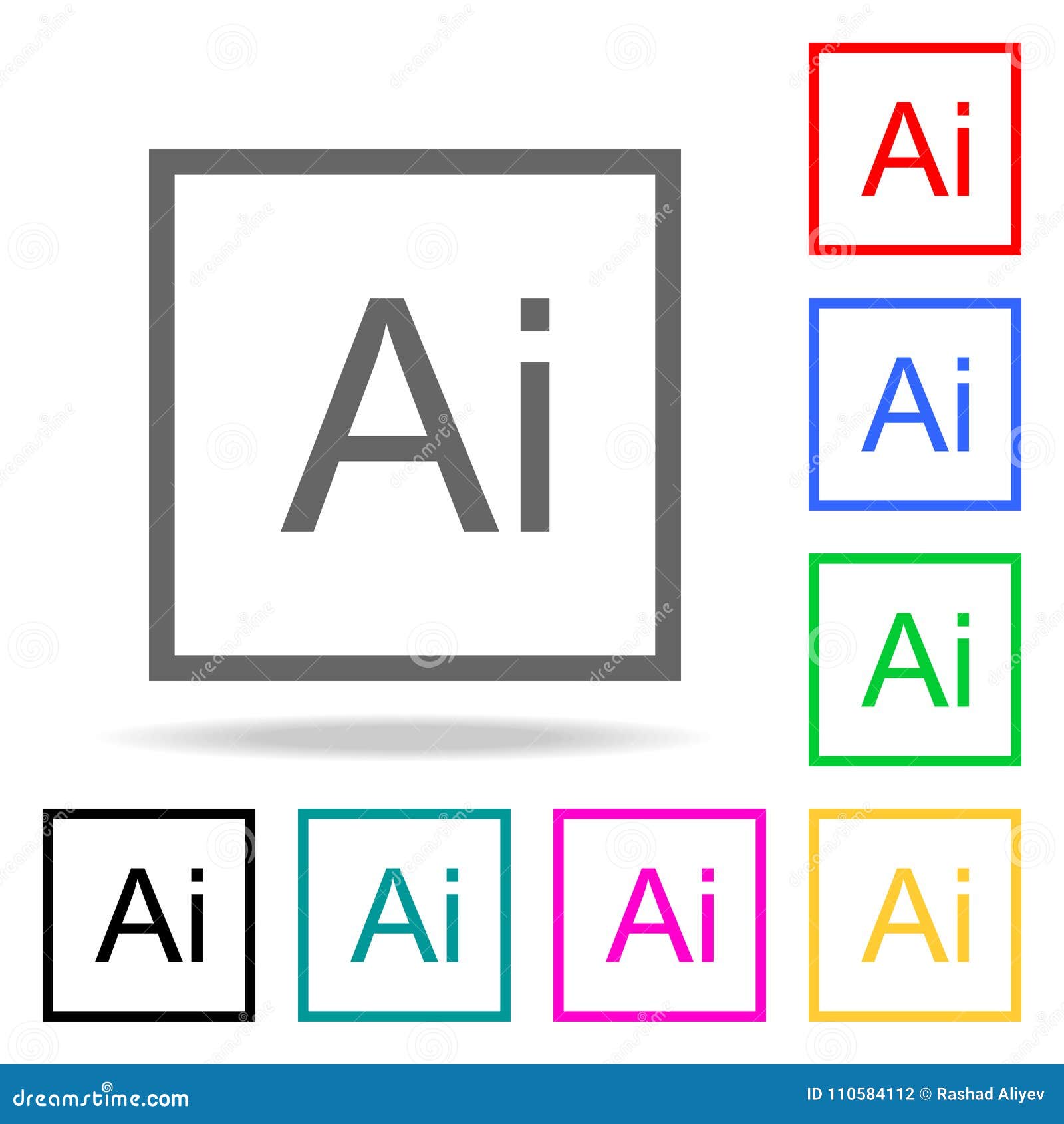 AI Letter Sign Icon. Elements in Multi Colored Icons for Mobile Concept ...
