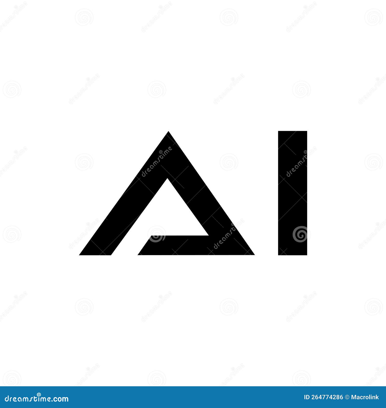 AI Lettering in Modern Style Black Color Stock Vector - Illustration of ...