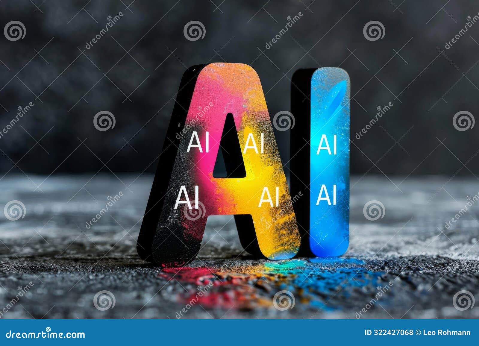 AI Letters in Colorful 3D Design, Representing the Creativity and ...