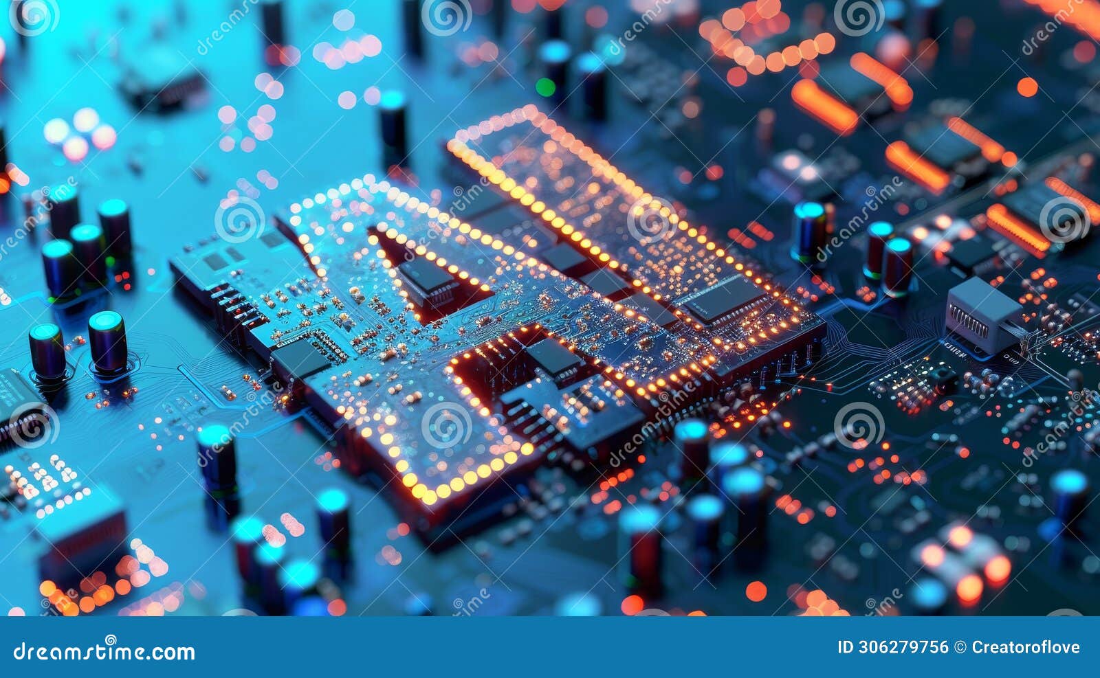 AI Letters Made by Electronic Components Stock Illustration ...