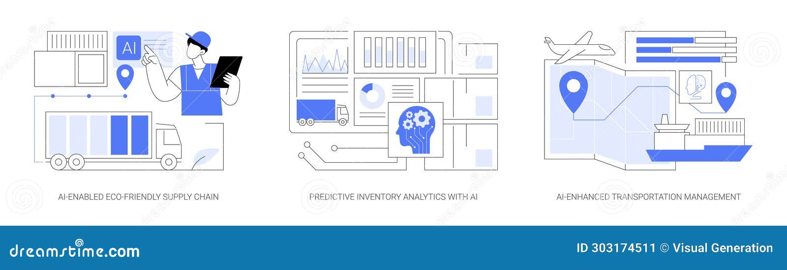 AI Logistics Abstract Concept Vector Illustrations. Stock Vector ...