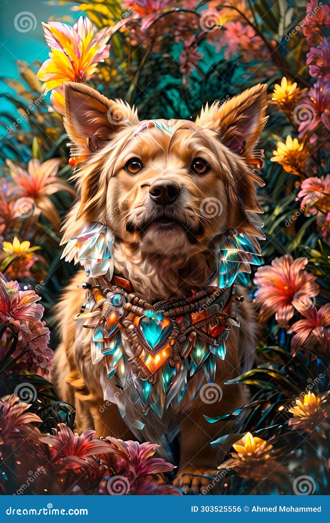 AI, Machine Learning, a Dog with Sweet, Attractive Colors Stock Photo ...