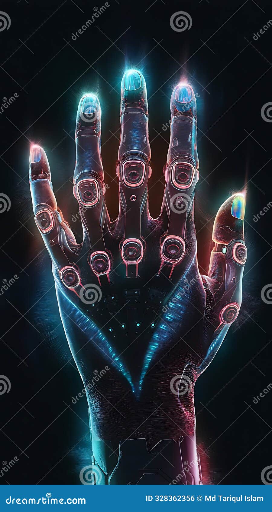 AI, Machine Learning, Hands of Robot and Human Touching on Big Data ...