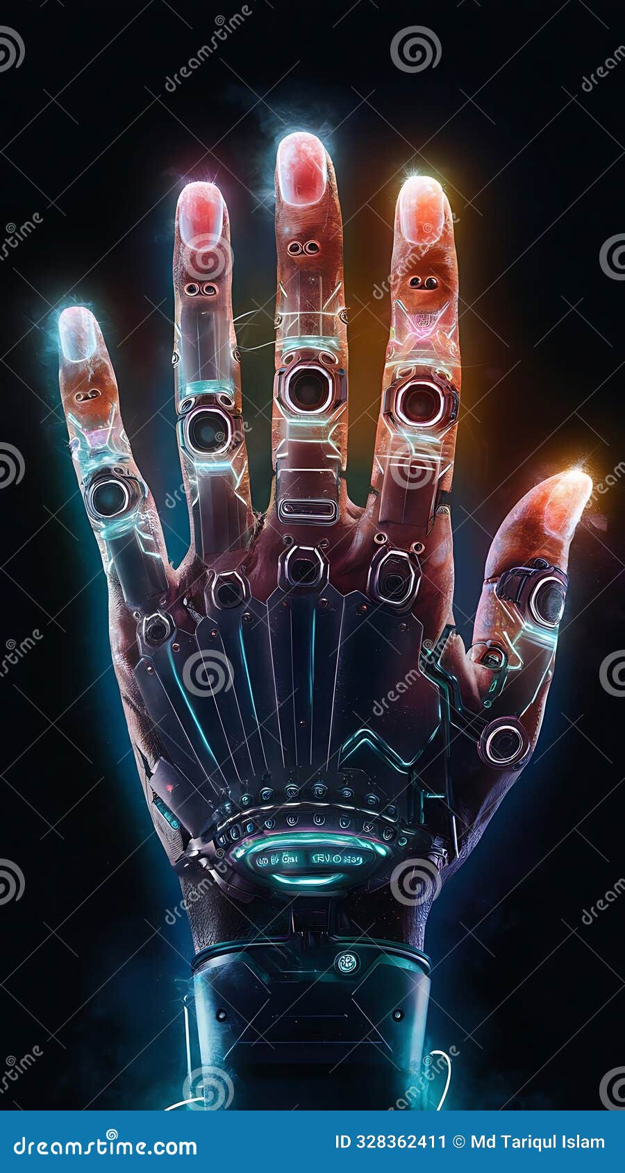 AI, Machine Learning, Hands of Robot and Human Touching on Big Data ...