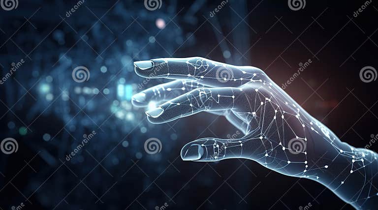 AI, Machine Learning, Hands of Robot and Human Touching on Big Data ...