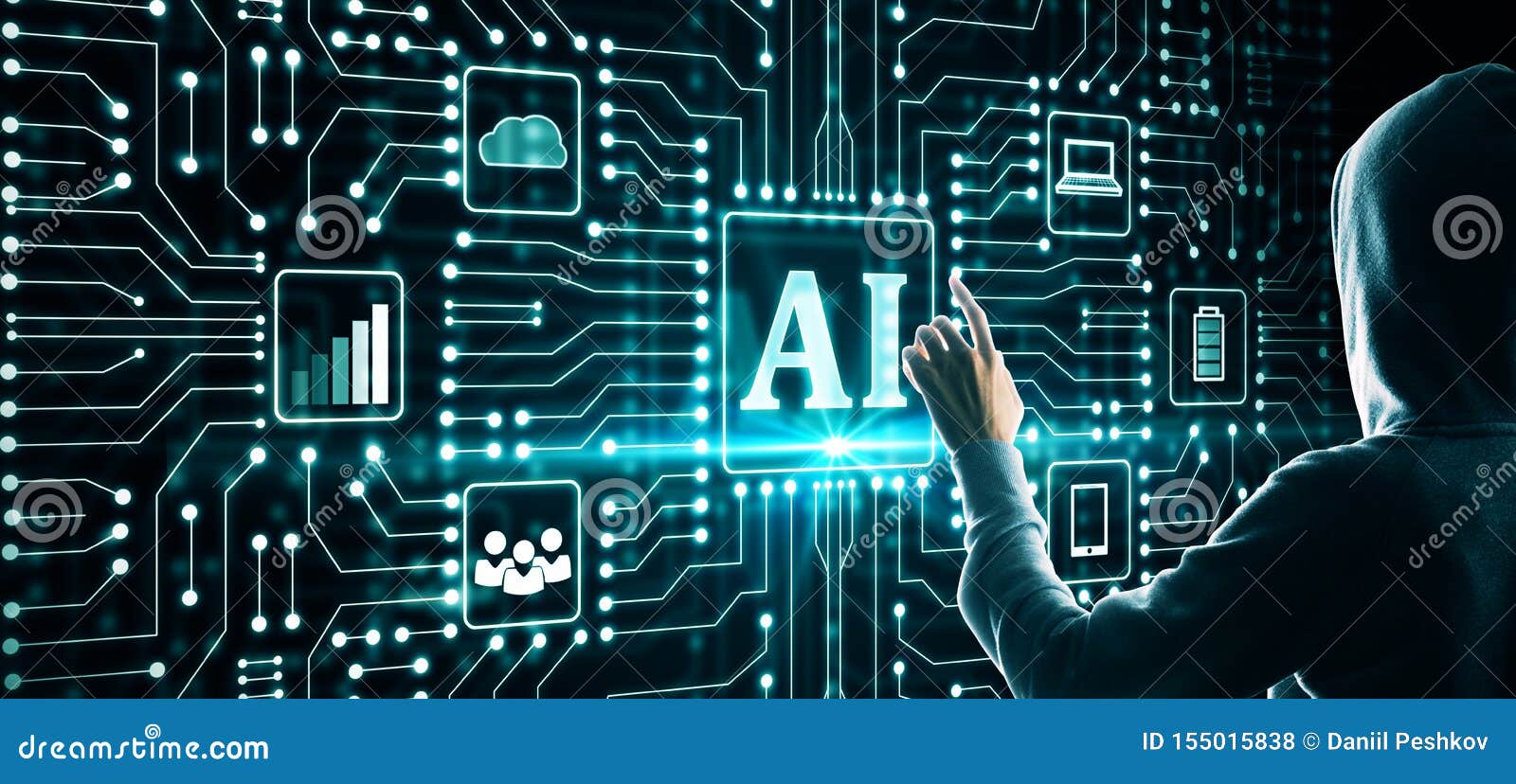 AI and malware concept stock illustration. Illustration of criminal ...